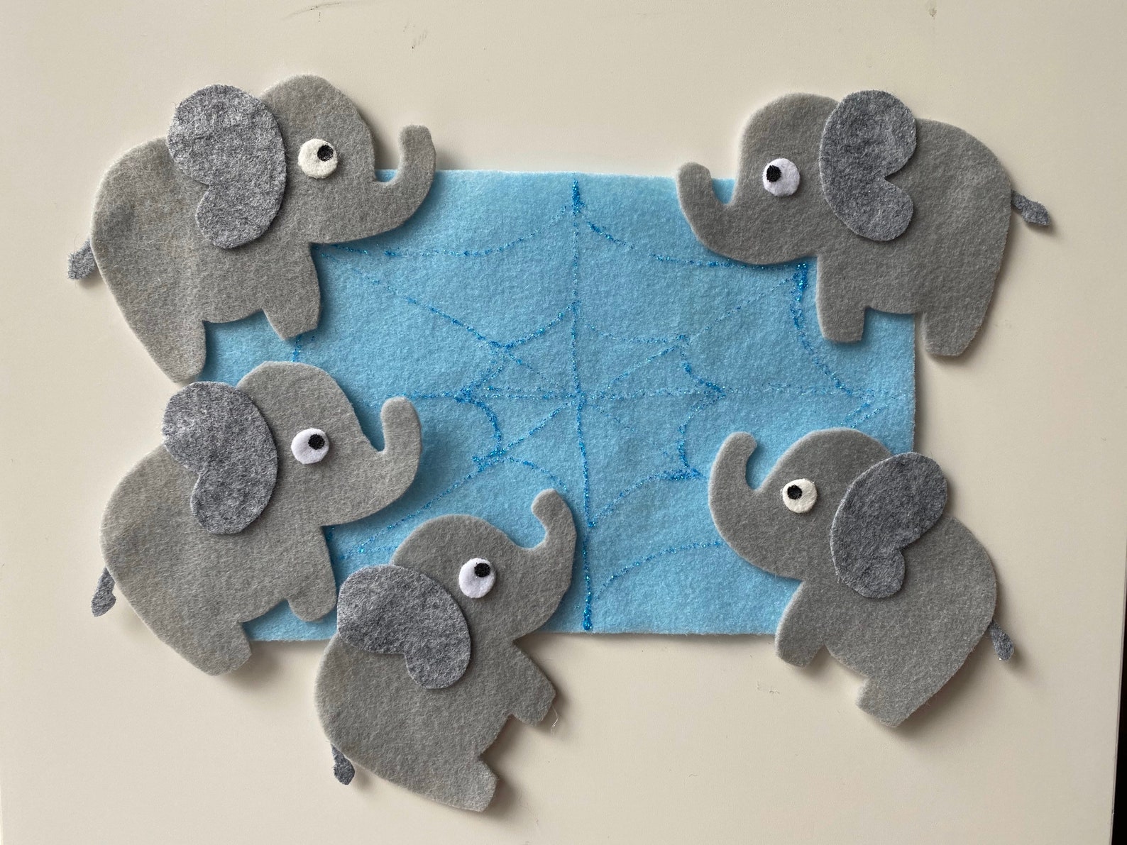 5 elephants went out to play felt song felt elephants | Etsy