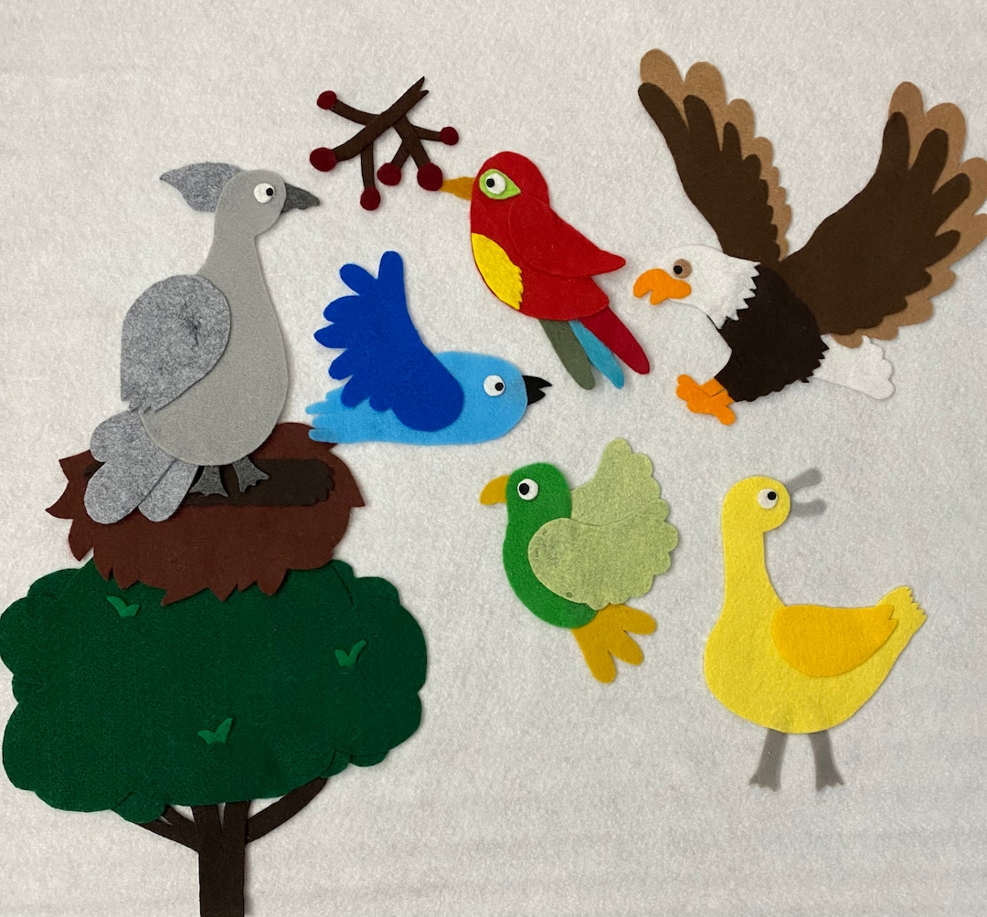 The Go-away Bird Felt Story, Felt Stories, Flannel Board Story, Circle ...