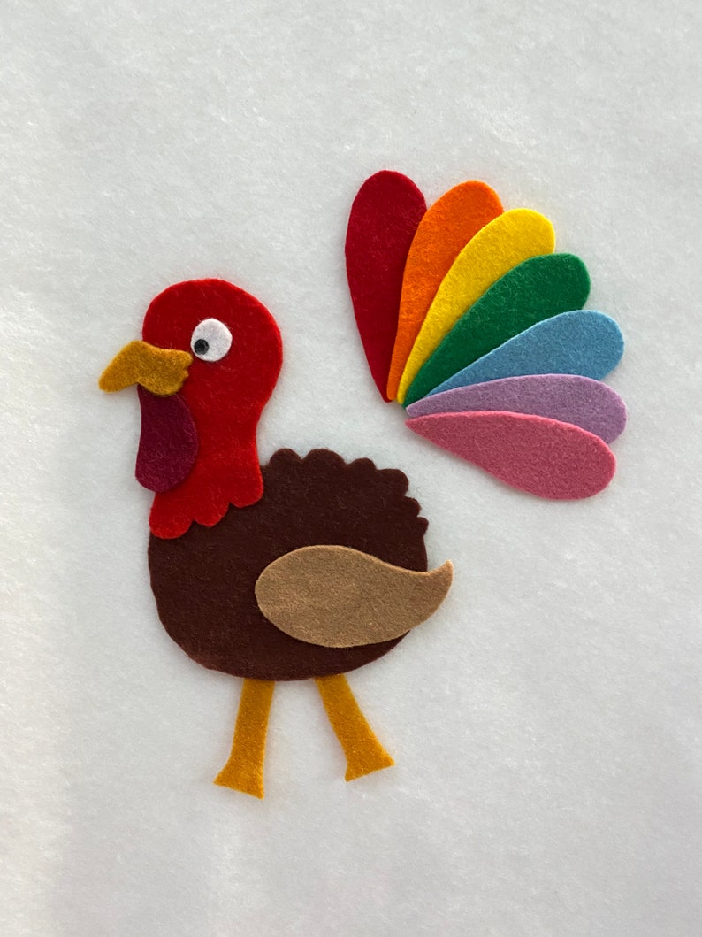 Turkey Wore His Rainbow Feathers Felt Story, Felt Stories, Flannel ...