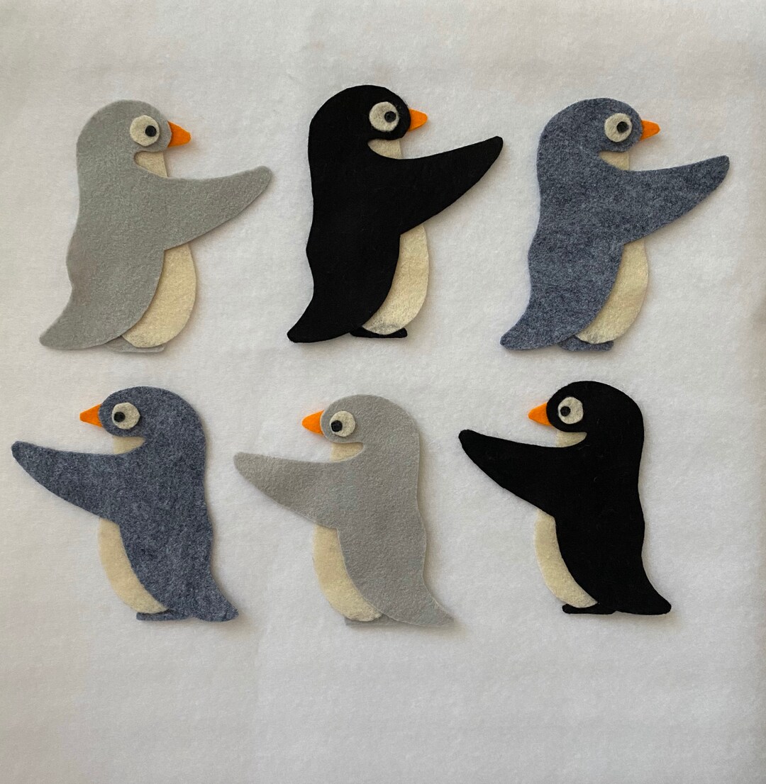 6 Little Penguins Felt Story, Felt Story, Circle Time, Preschool, Felt ...