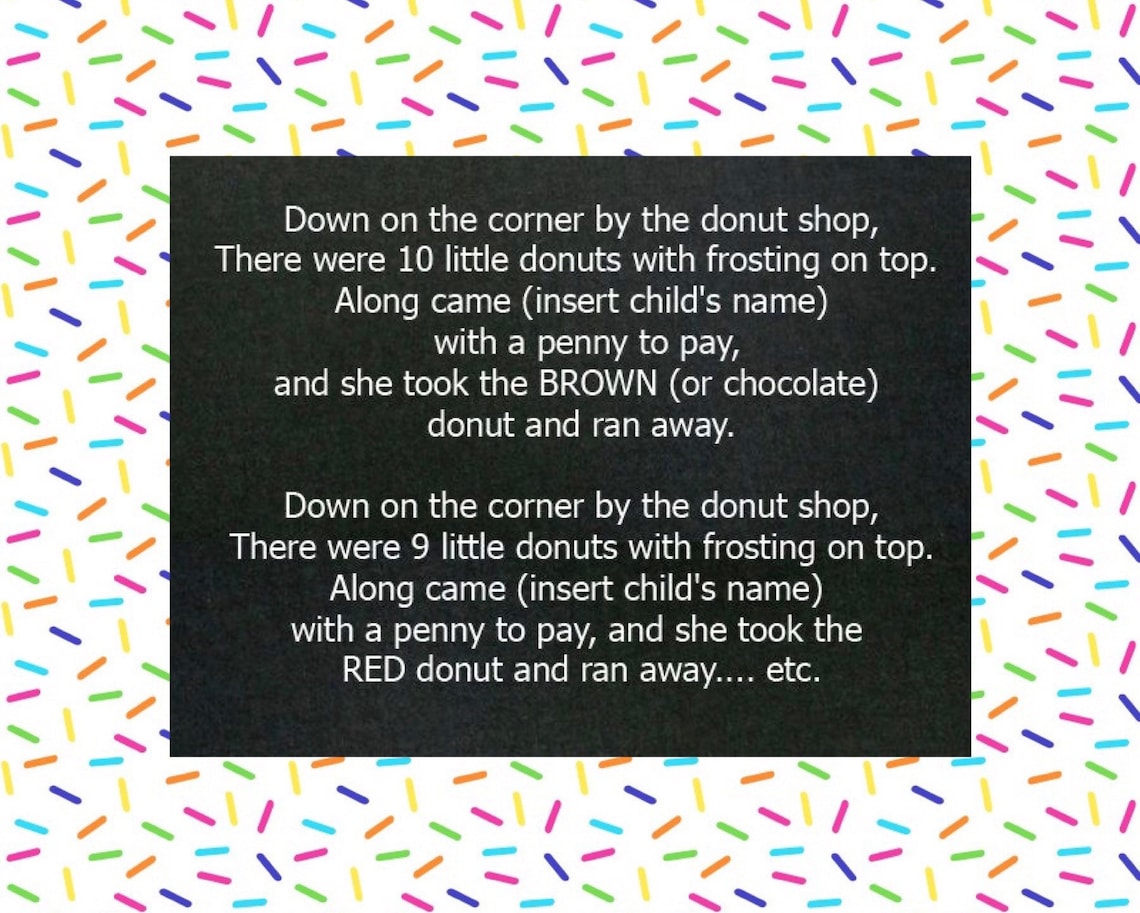 DONUT SHOP Felt Song, Felt Story, Circle Time, Flannel Bored Story ...