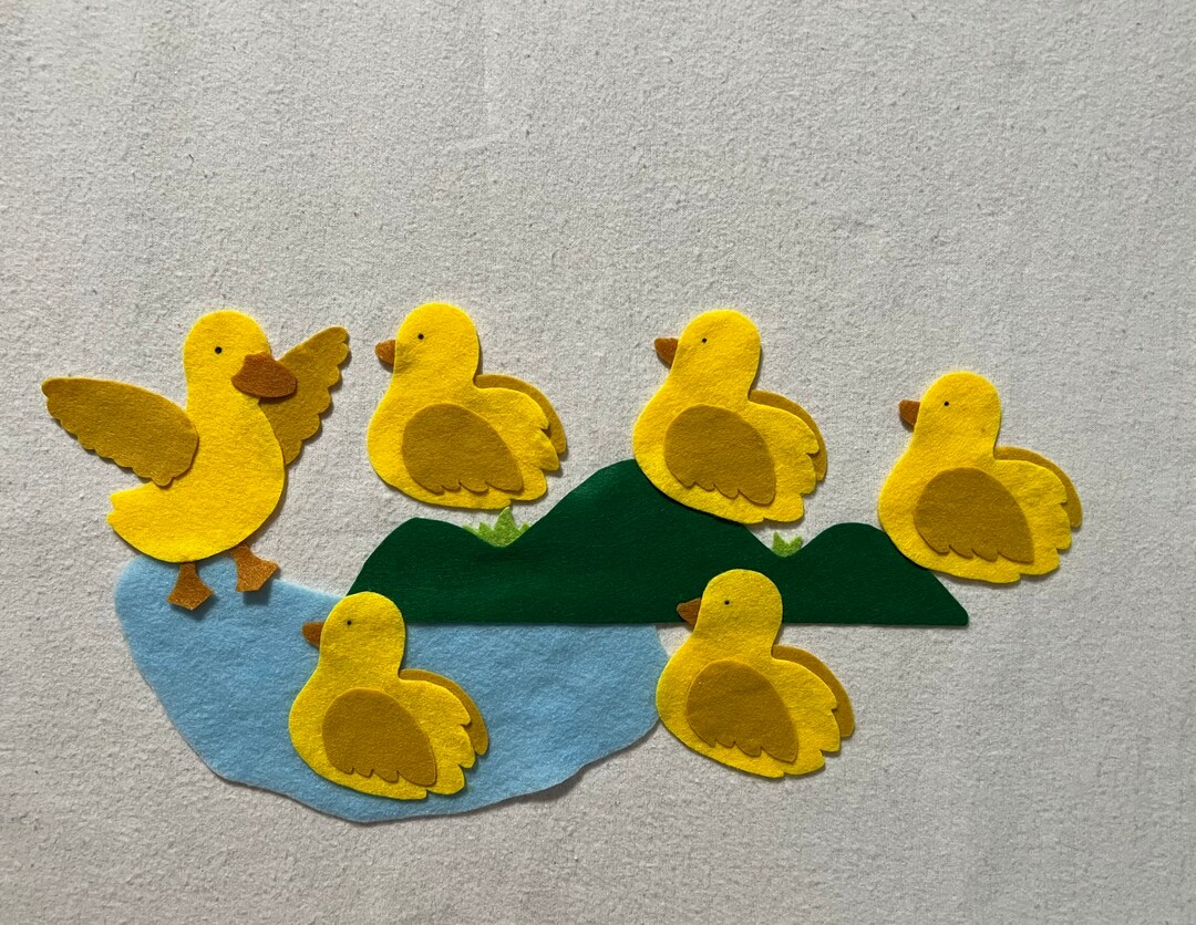 5 Little Ducks Felt Story Set, Circle Time, Children Song, Nursery ...