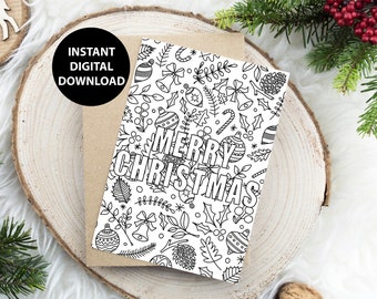 PRINTABLE Colouring Christmas Cards DIGITAL DOWNLOAD - Etsy