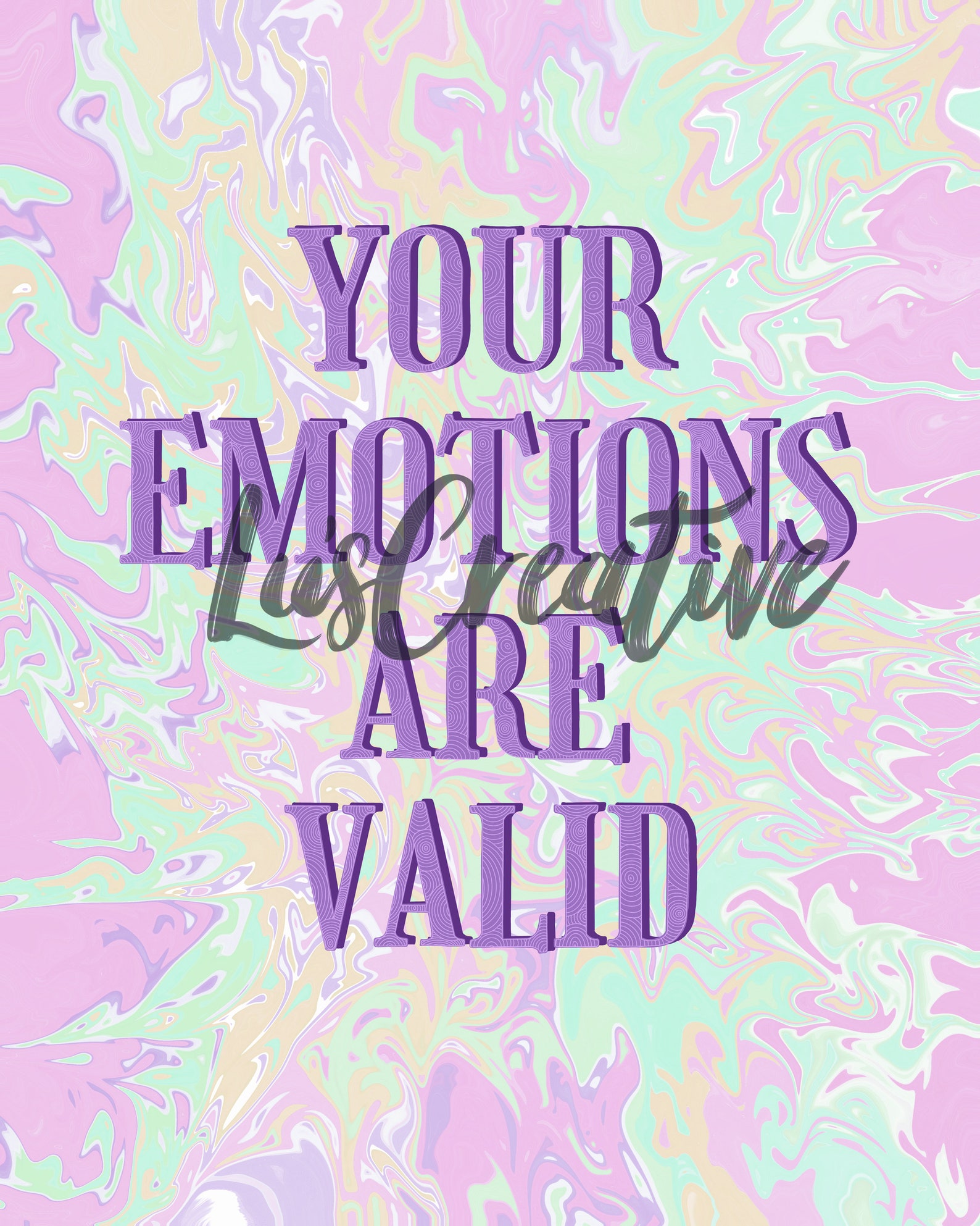 Your Emotions Are Valid Printable Art, Mental Health Quote, Self Love ...
