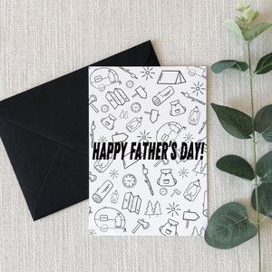 Happy Fathers Day Card, Outdoors, Camping, Hiking, Campfire, Printable ...