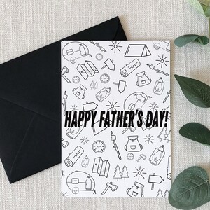 Happy Fathers Day Card, Outdoors, Camping, Hiking, Campfire, Printable ...