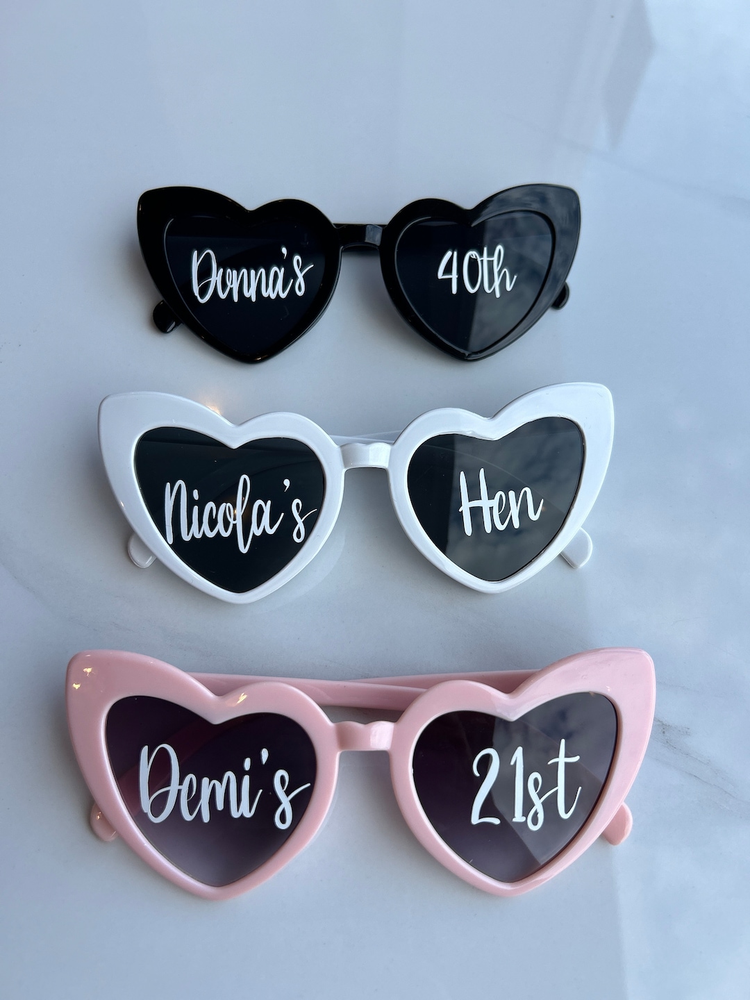 Personalised Heartshaped Sunglasses | Wedding Guest Glasses | Hen Party ...