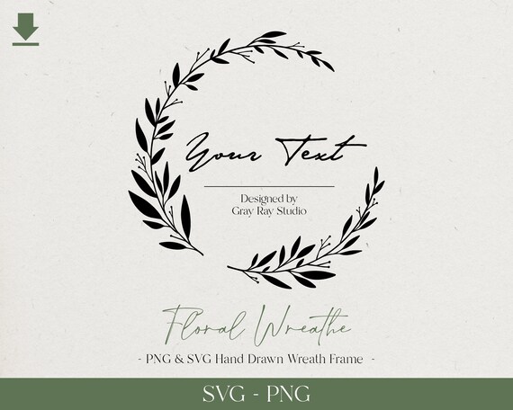 Floral Wreath Frame Svg and PNG Circle Laurel Wreath for Cut - Etsy