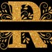 R-gold Glitter Split Alphabet Letter SVG, DXF Monogram - Etsy