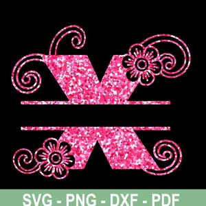 X-glitter Split Alphabet, X Monogram, X Letter, SVG, DXF Downloadable ...