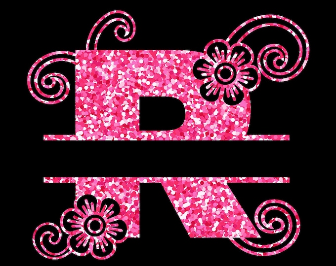 Uppercase R Letter Split Monogram Svg, Alphabet Split Name Frame, Split ...