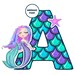 A - Mermaid Font Print and Cut Downloadable File /monogram - Etsy