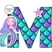 M-mermaid Font Print and Cut Downloadable File /monogram - Etsy