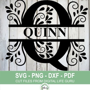 Q-split Alphabet, Q Monogram, Q Letter, SVG, DXF Downloadable File - Etsy