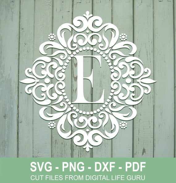E-monogram svg Monogram frame svg Mailbox decal svg Family | Etsy España