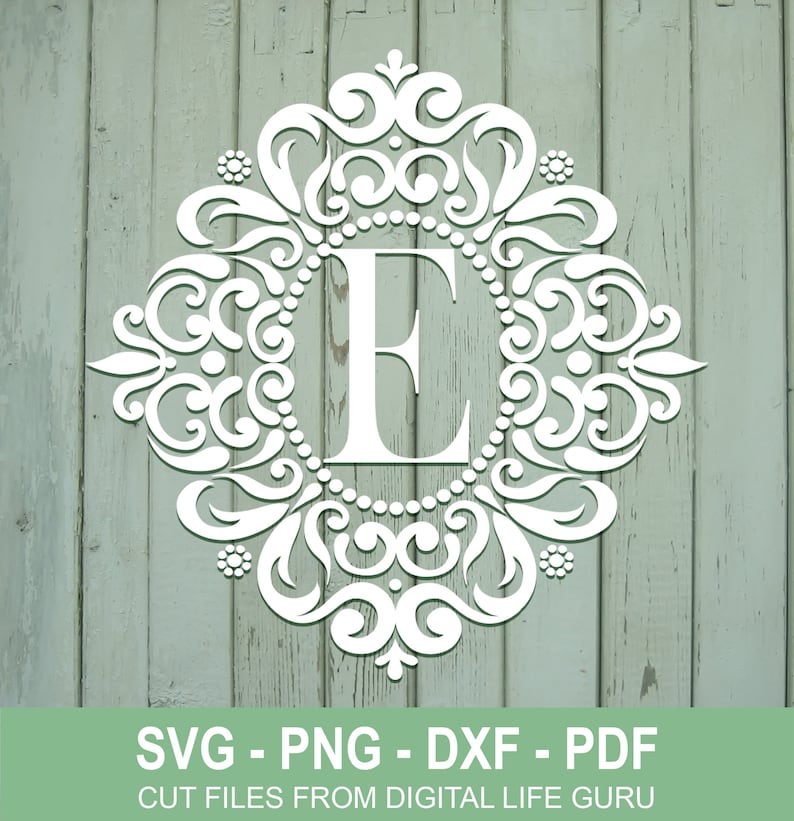 E-monogram Svg Monogram Frame Svg Mailbox Decal Svg Family | Etsy