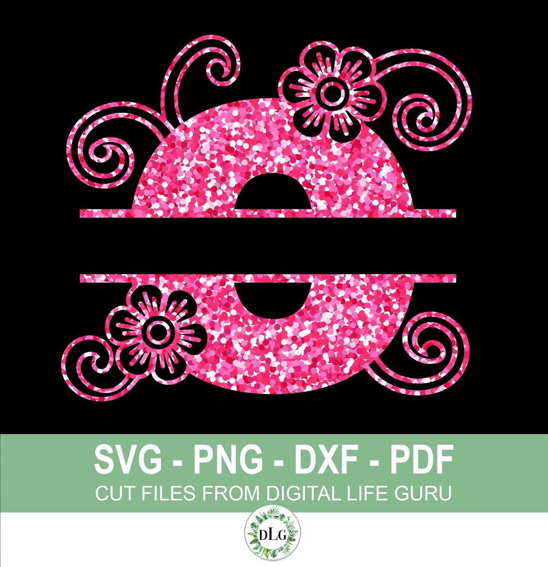 O-glitter Split Alphabet SVG, O Monogram, O Letter, DXF Downloadable ...
