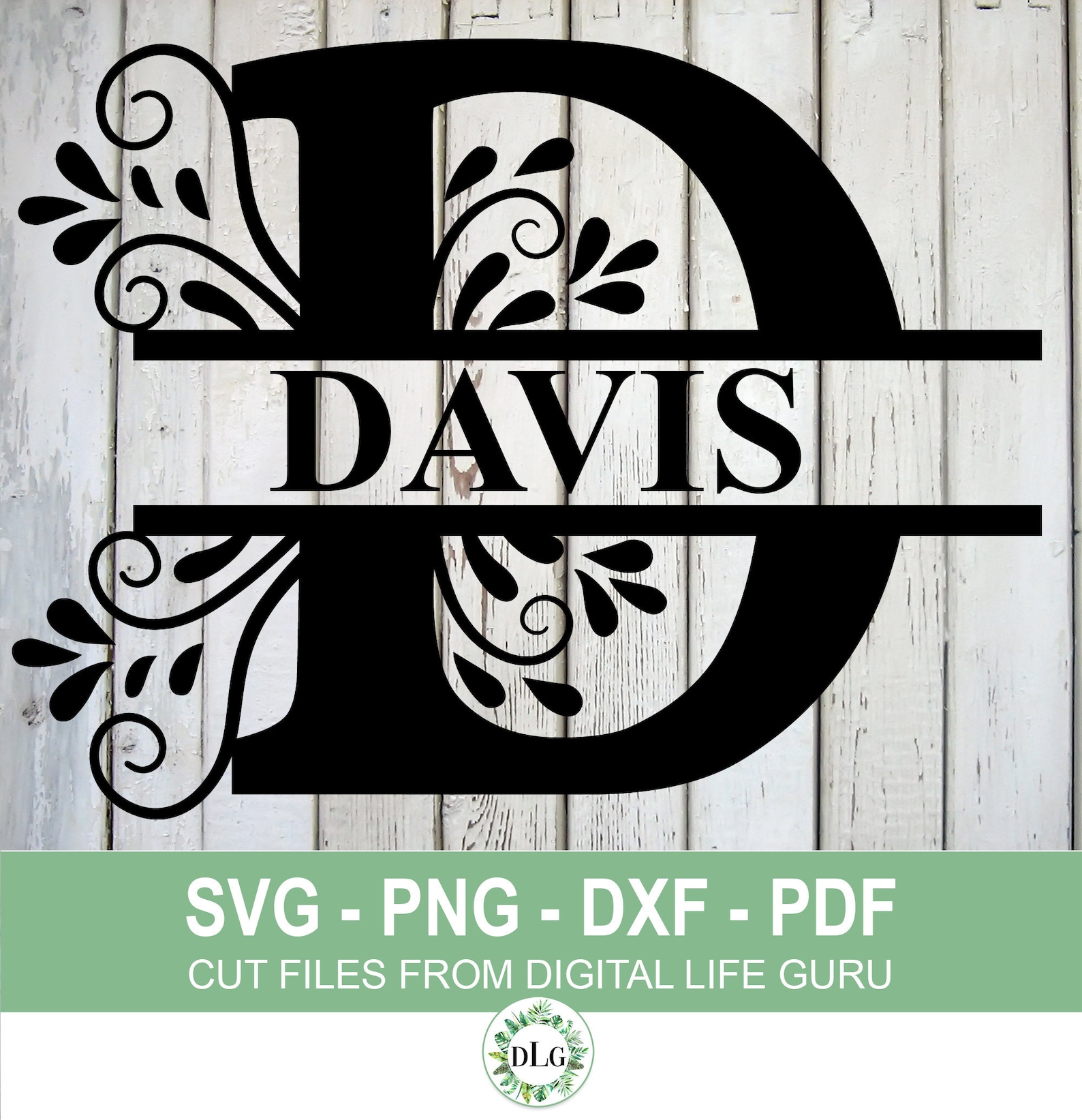 D-split Alphabet, D Monogram, D Letter, SVG, DXF Downloadable File - Etsy