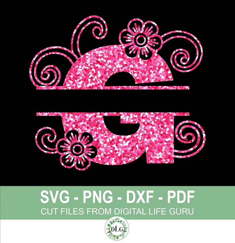 G-glitter Split Alphabet SVG, G Monogram, G Letter, DXF Downloadable ...