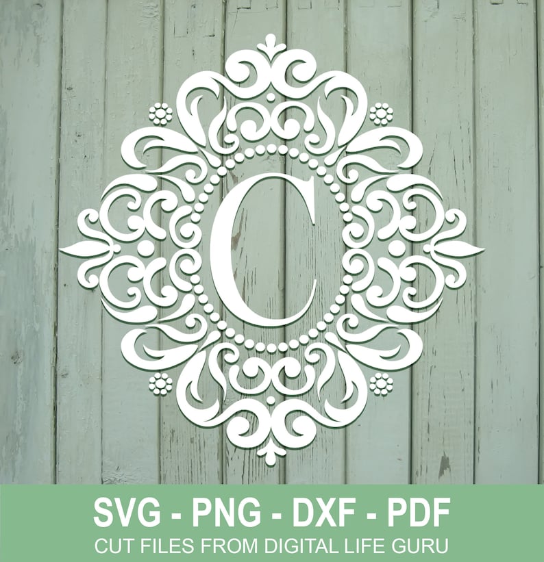 C-alphabet C Letter SVG DXF C Monogram/ Buy 3 Get 30% off - Etsy