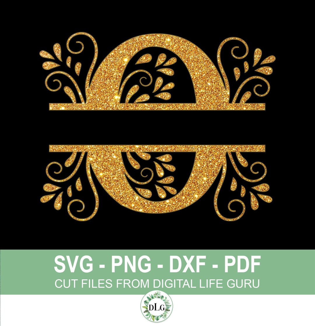 O-gold Glitter Split Alphabet SVG, O Monogram, O Letter, DXF ...