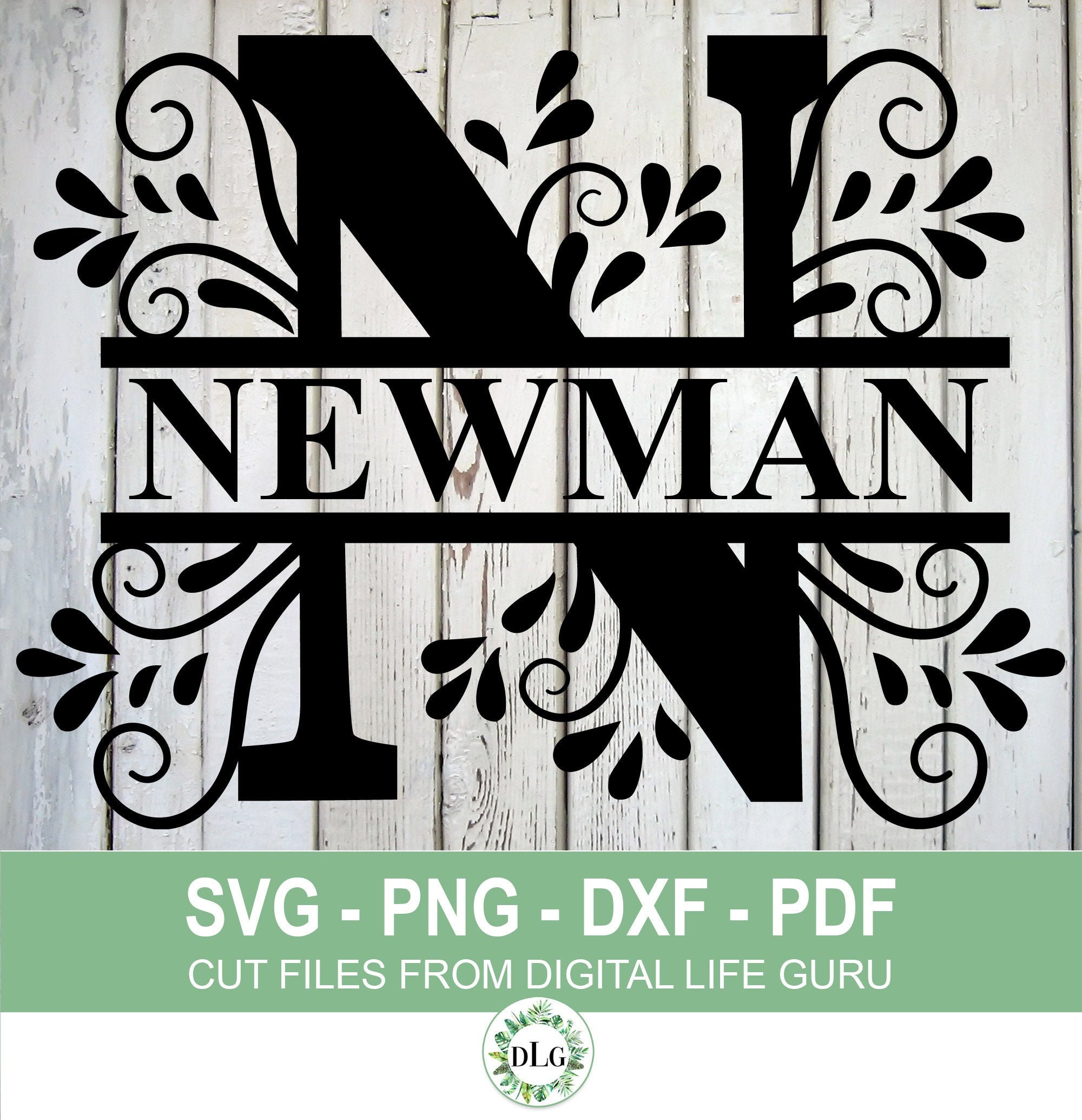 N-split Font SVG, Monogram SVG, N Letter, DXF Downloadable File ...