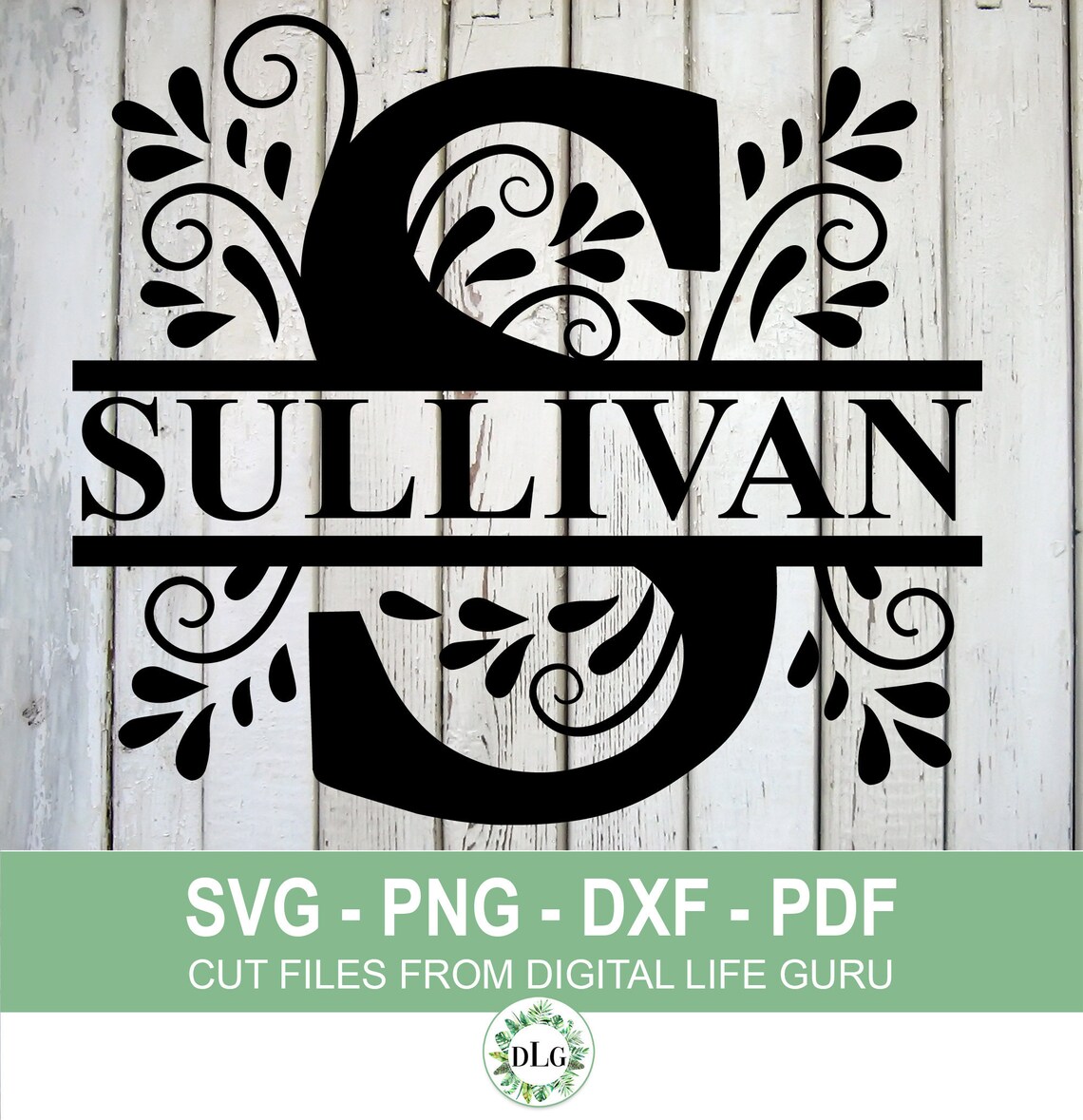 Letra del alfabeto S-Split png-svg-pdf-dxf Monograma - Etsy México