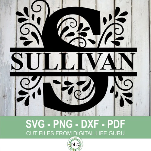 S-split Alphabet Letter Png-svg-pdf-dxf Monogram - Etsy