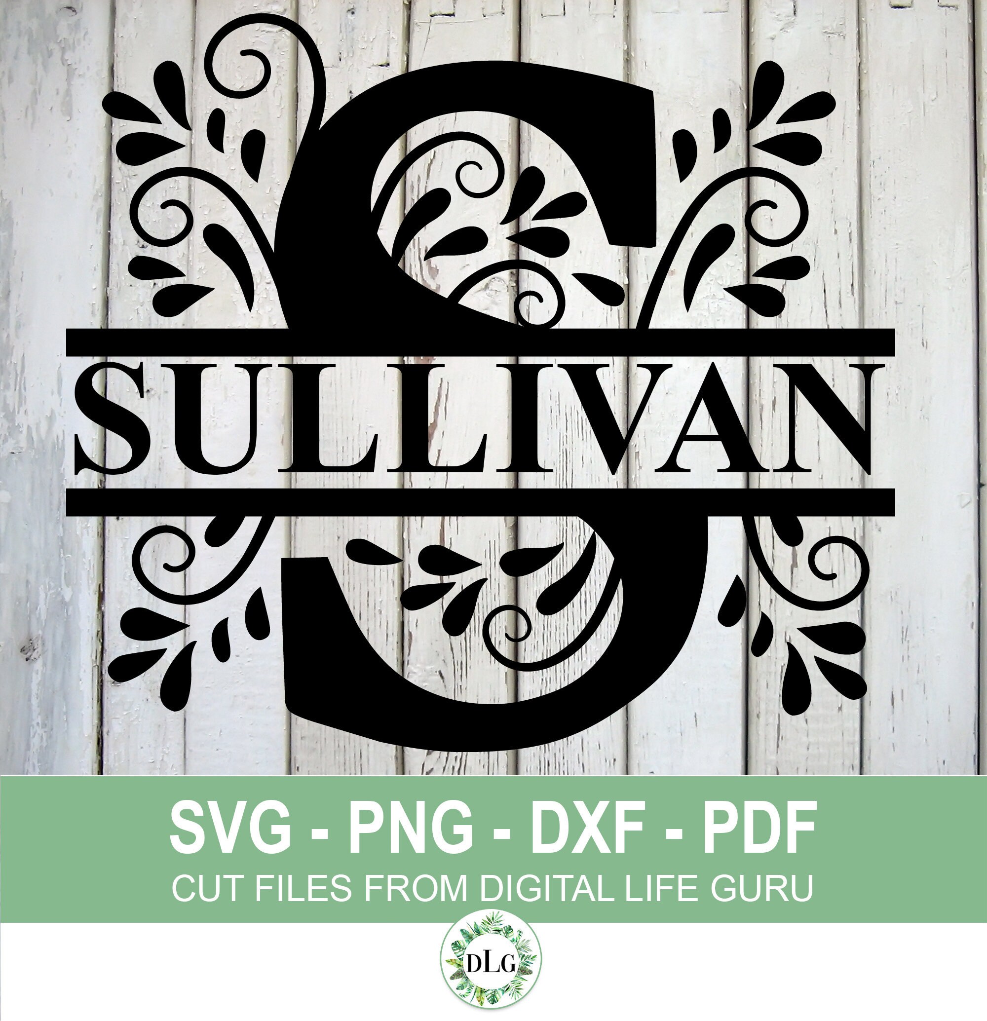 Letra del alfabeto S-Split png-svg-pdf-dxf Monograma - Etsy España