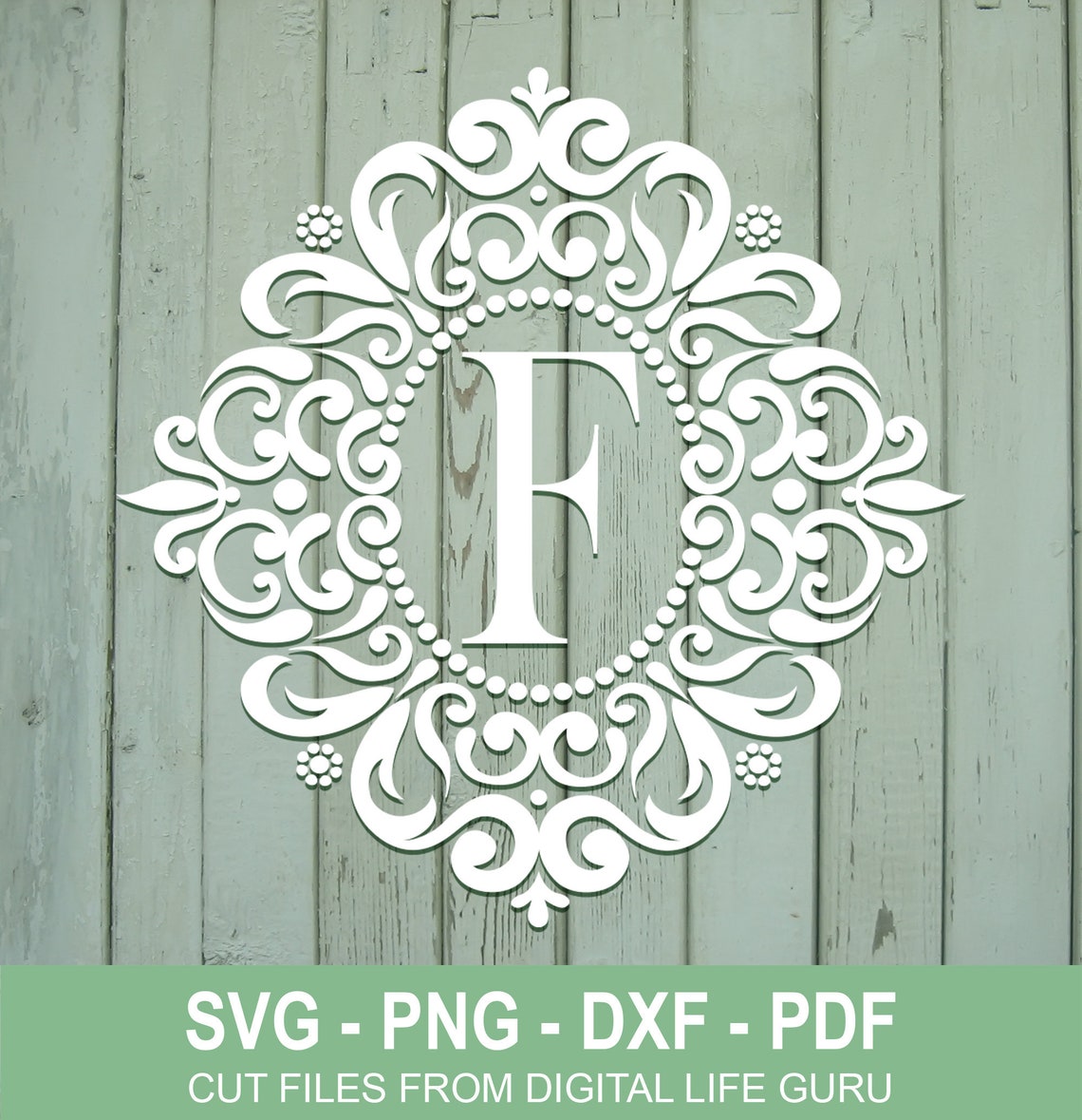 F-alphabet Letter SVG, DXF Monogram/ Buy 3 Get 30% off Coupon=buy3get30 ...