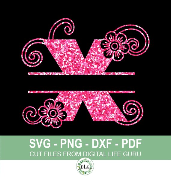X-glitter Split Alphabet X Monogram X Letter SVG DXF - Etsy