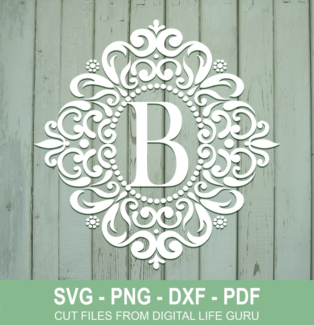B-monogram Svg, Monogram Frame Svg, Mailbox Decal Svg, Family Monogram ...