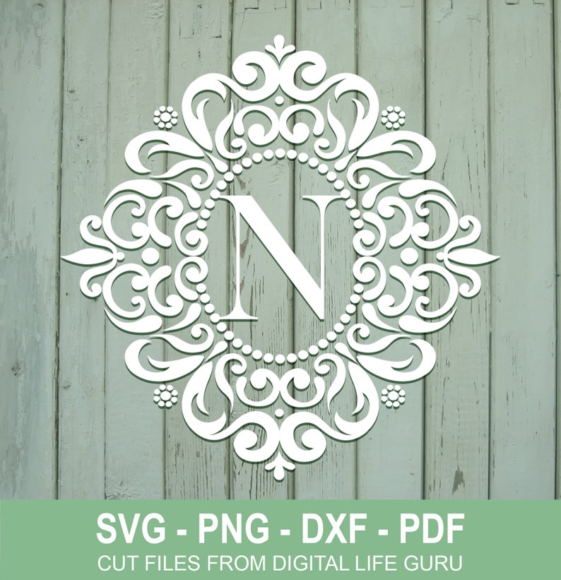 N-alphabet Letter SVG, DXF Monogram/ Buy 3 Get 30% off Coupon=buy3get30 ...