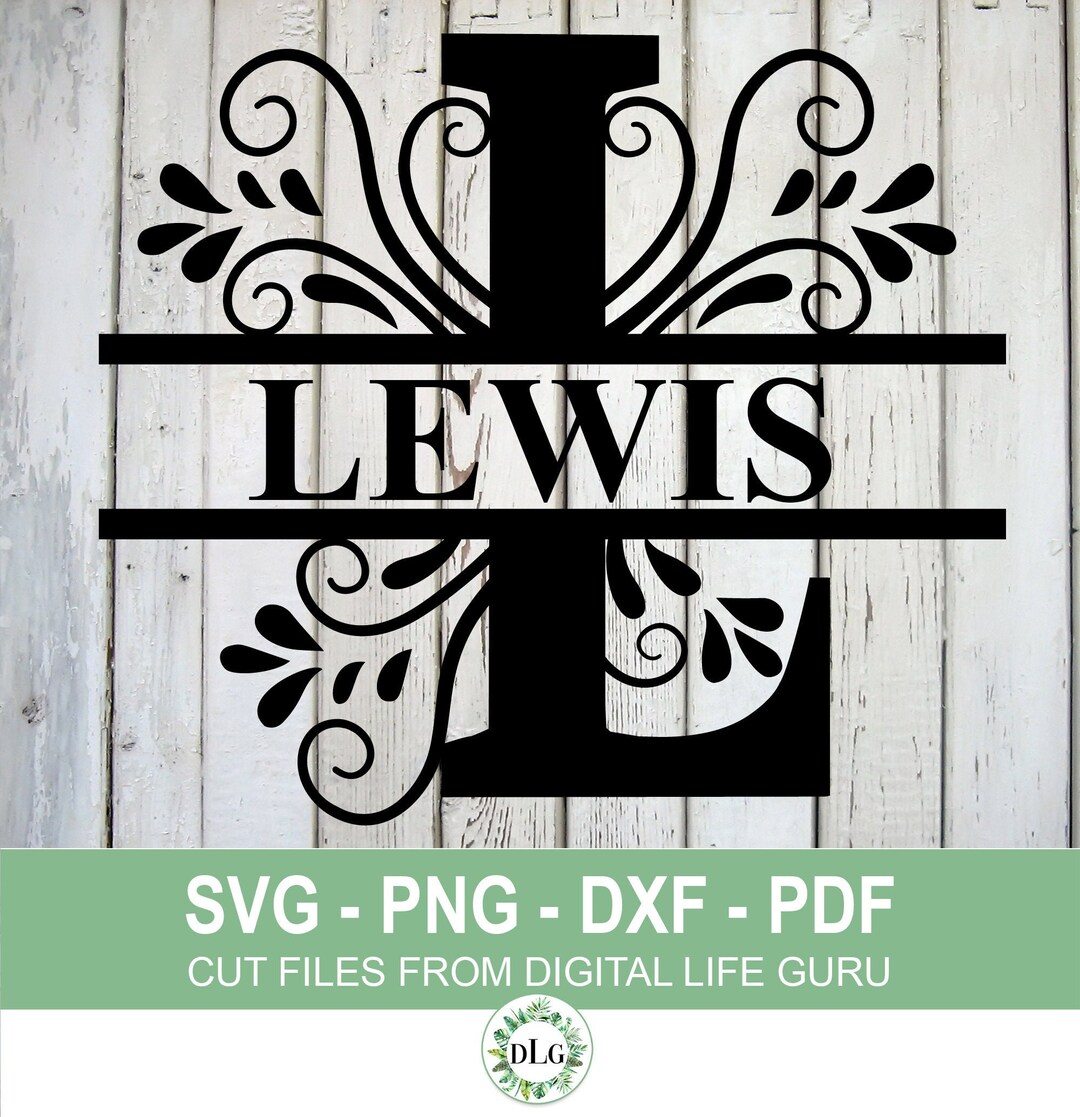 L-split Alphabet SVG, L Monogram, L Letter, DXF Downloadable File ...