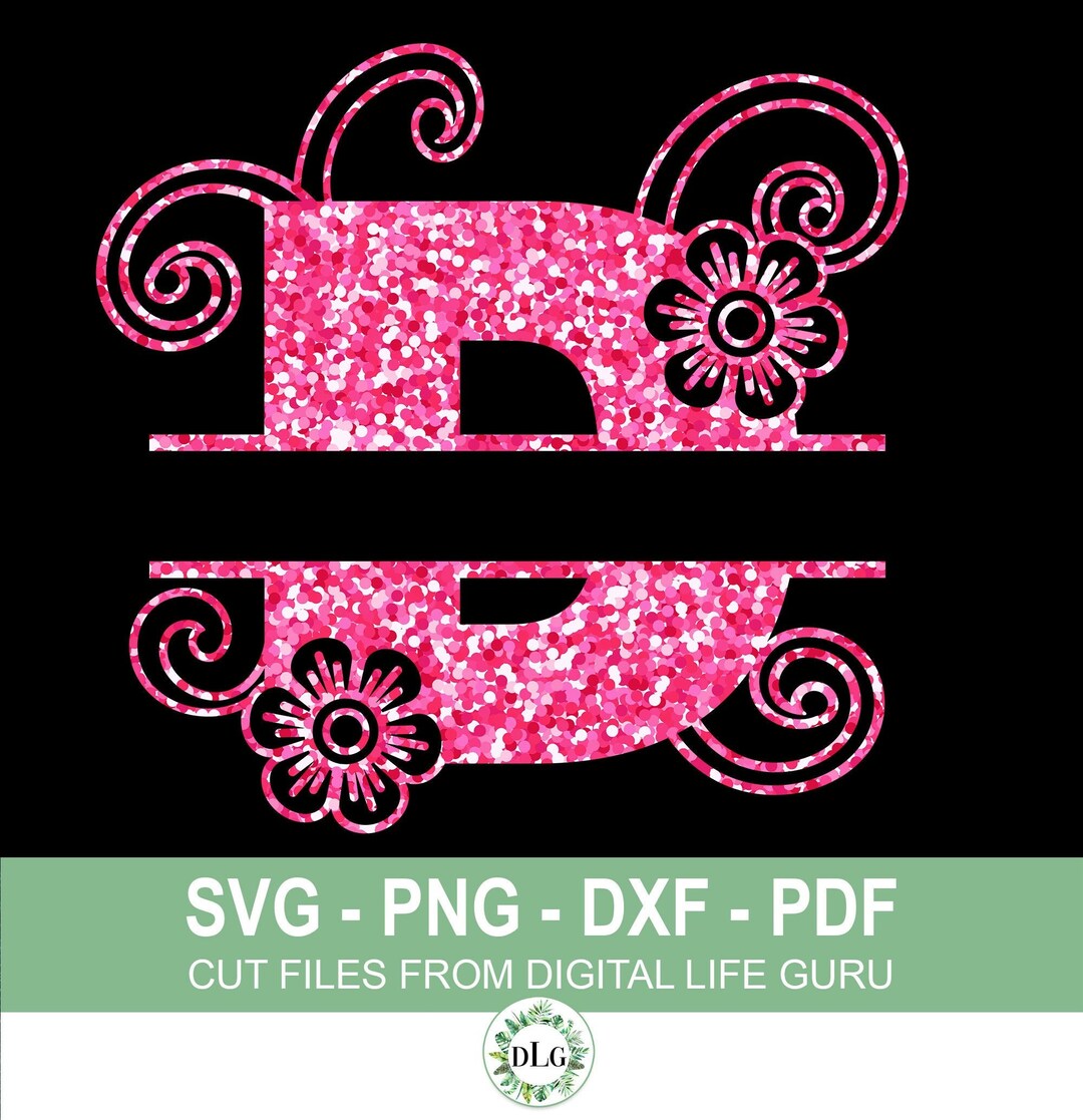 D-glitter Split Alphabet, D Monogram, D Letter, SVG, DXF Downloadable ...