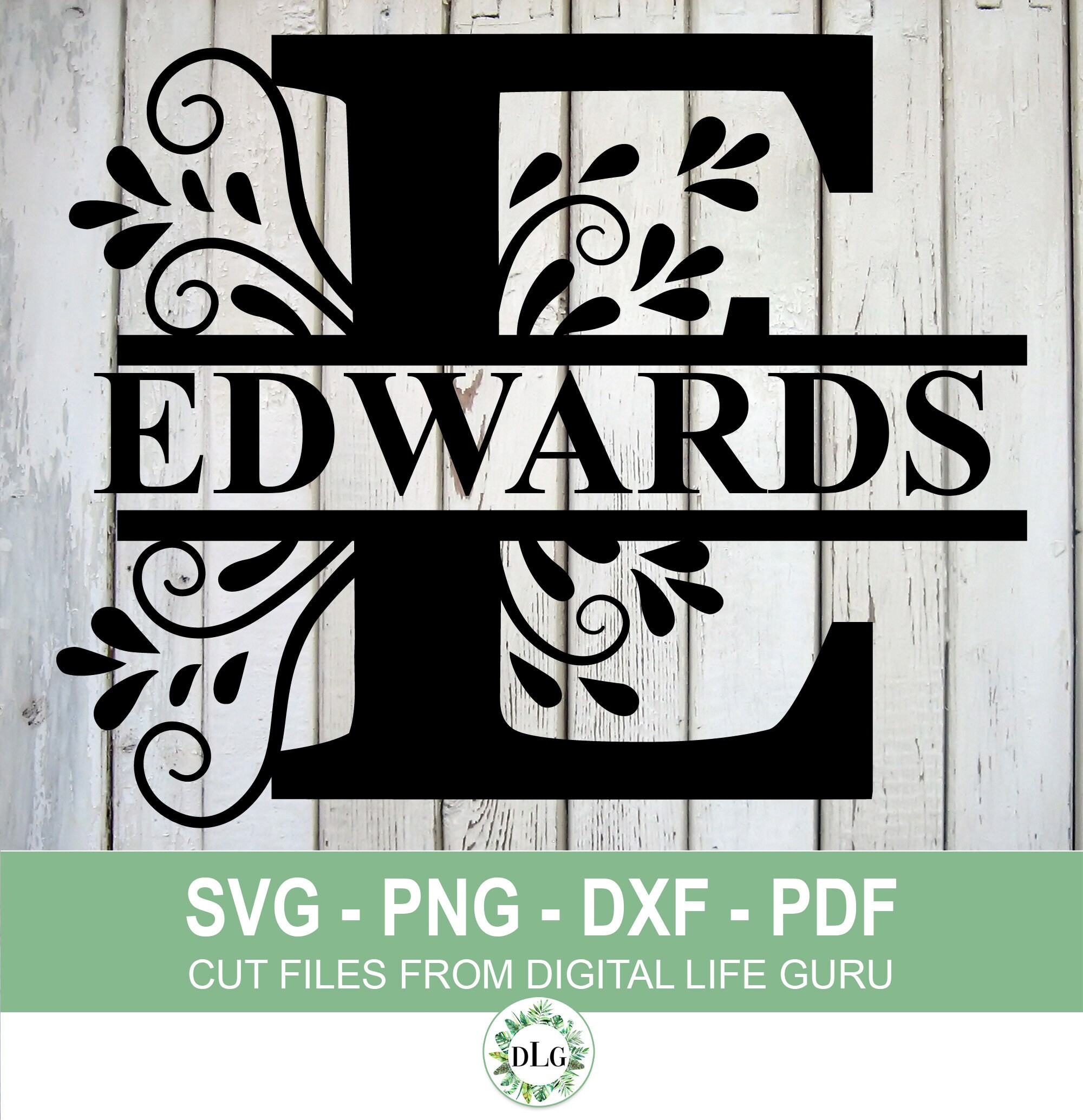 E-split Alphabet SVG E Monogram E Letter Cut Files - Etsy