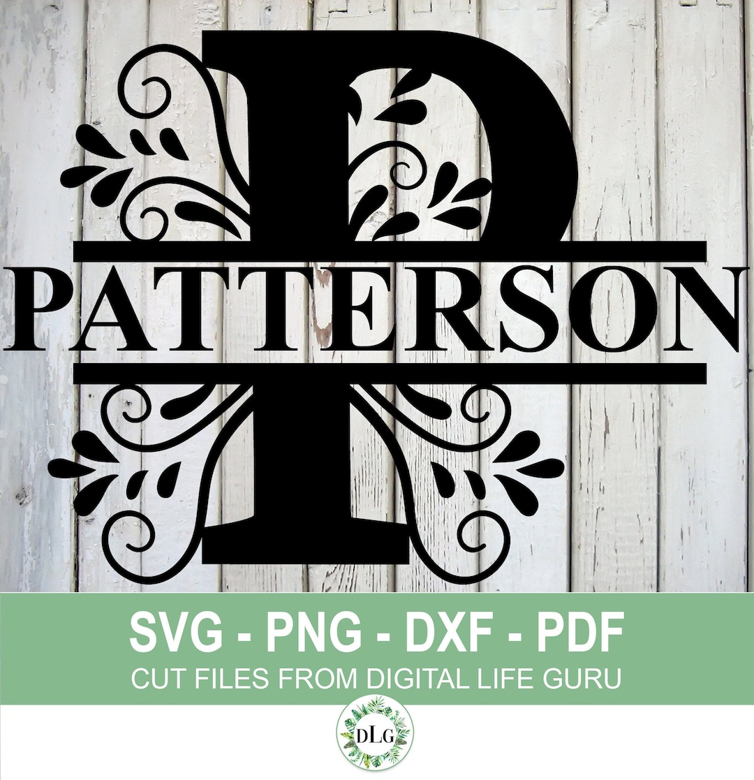 P-split Alphabet SVG, P Monogram, P Letter, DXF, PNG Downloadable File ...