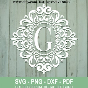G-split Alphabet SVG, G Monogram, G Letter, DXF Downloadable File ...
