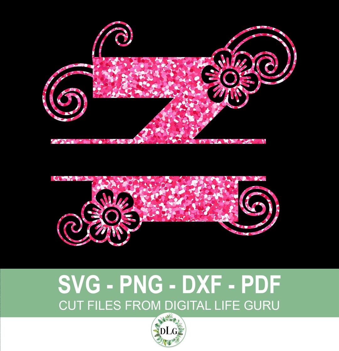 Z-glitter Split Alphabet SVG, Z Monogram, Z Letter, DXF Downloadable ...