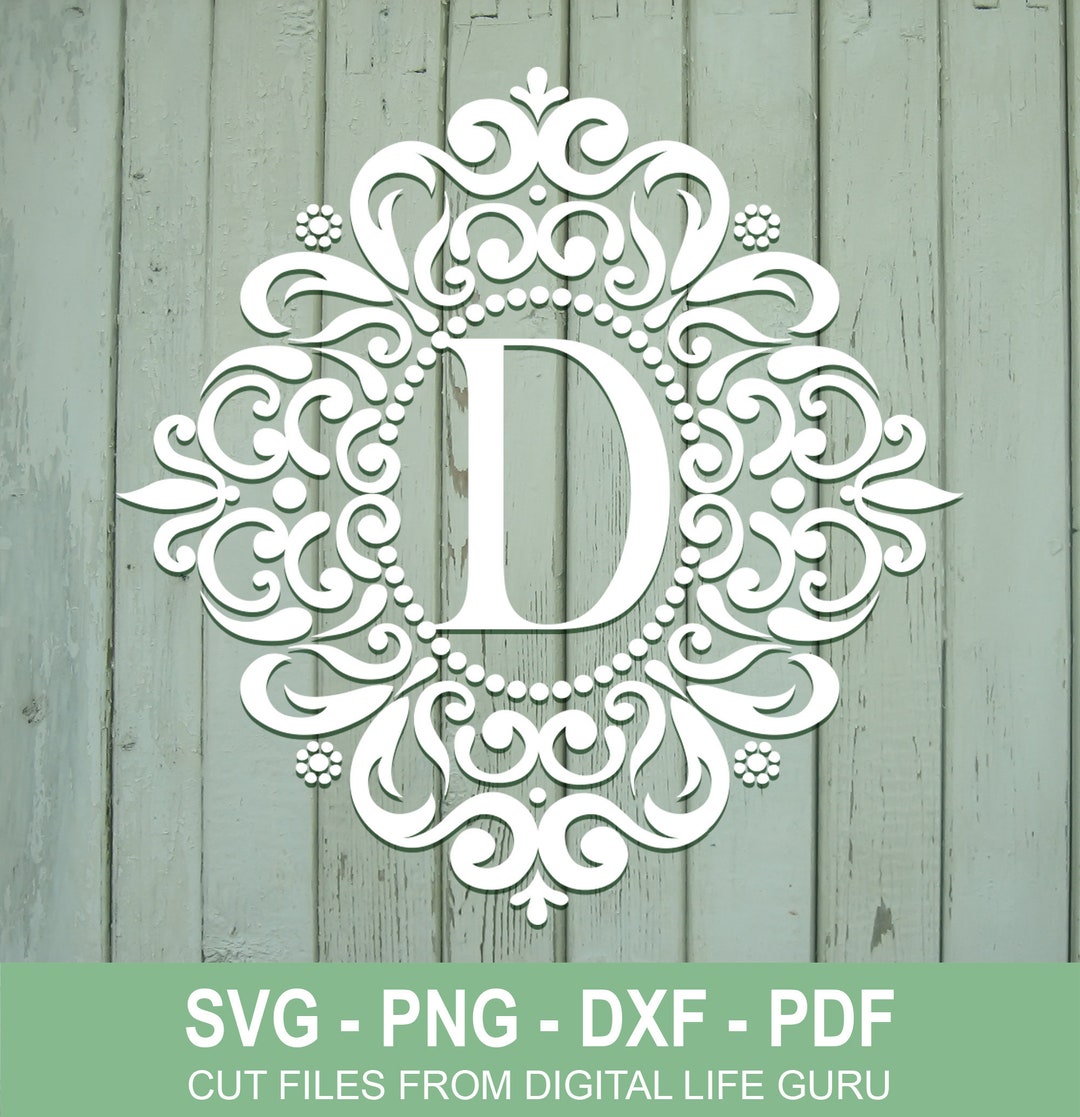 D-monogram Svg, Monogram Frame Svg, Mailbox Decal Svg, Family Monogram ...