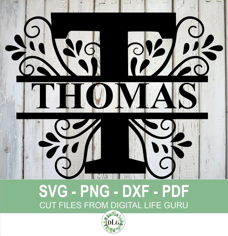 T-split Alphabet T Monogram T Letter SVG DXF Downloadable | Etsy