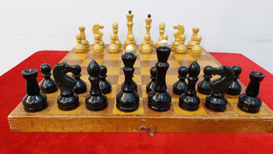 Nice Authentic Classic Large Chess Set Wooden Vintage Antique 1975 - Etsy