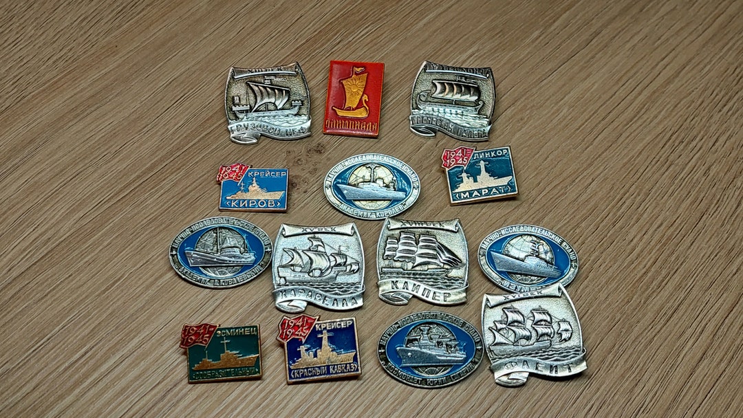 Vintage Ship Badges, 14 Pieces. - Etsy
