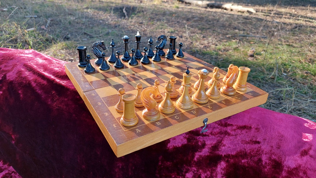 Chess, Chess, Compact Wooden Chess, Chess Board Book, Chess Set, Old ...