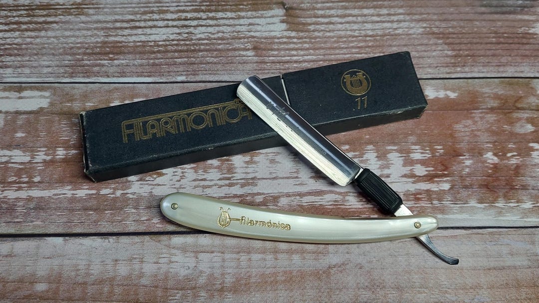 Razor FILARMONICA 11 DOUBLE TEMPLE Straight Navaja, Knife Spain - Etsy