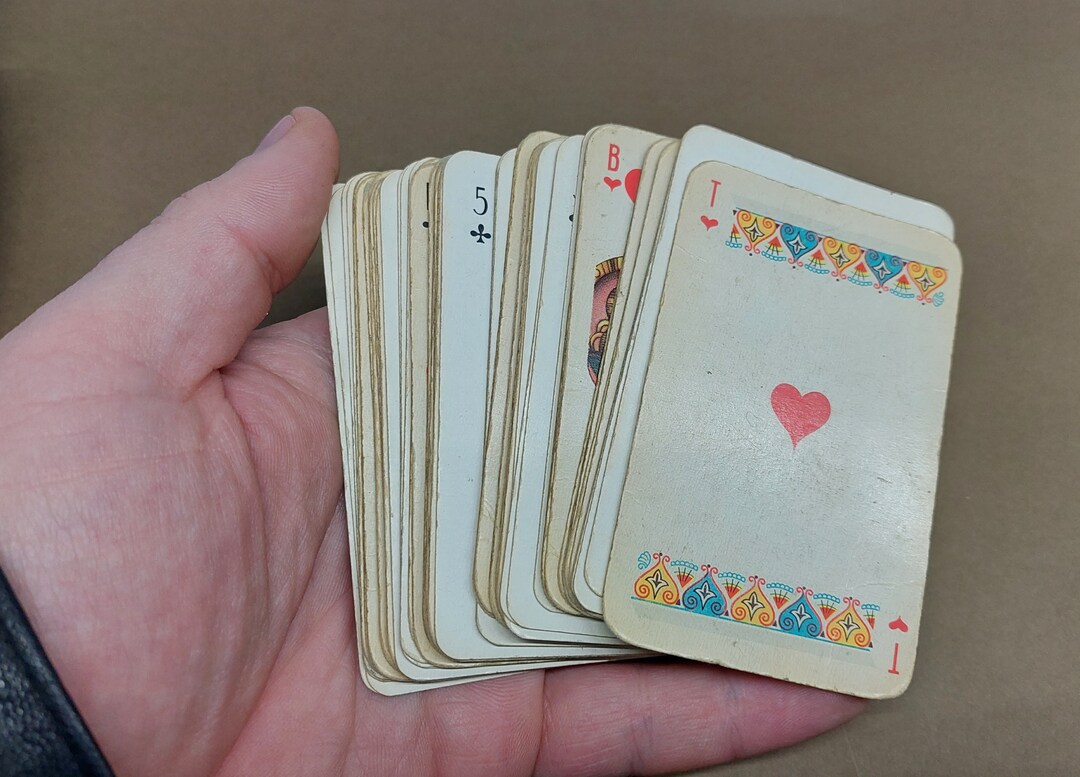 Vintage Deck of Playing Cards 56 Pcs. - Etsy