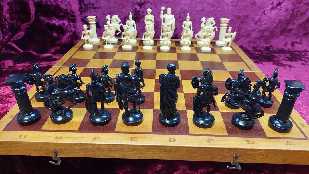 Chess Set "romans" 80s Vintage in Very Good Condition - Etsy
