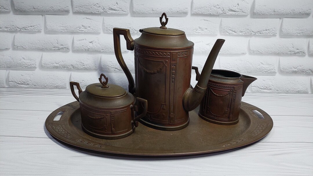 Vintage Copper Tea Set - Etsy