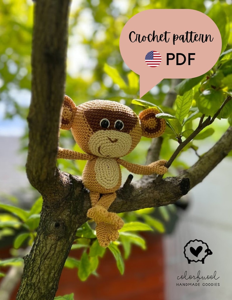 Bobo the Monkey, Crochet Pattern PDF Mimo and Bobo Amigurumi - Etsy