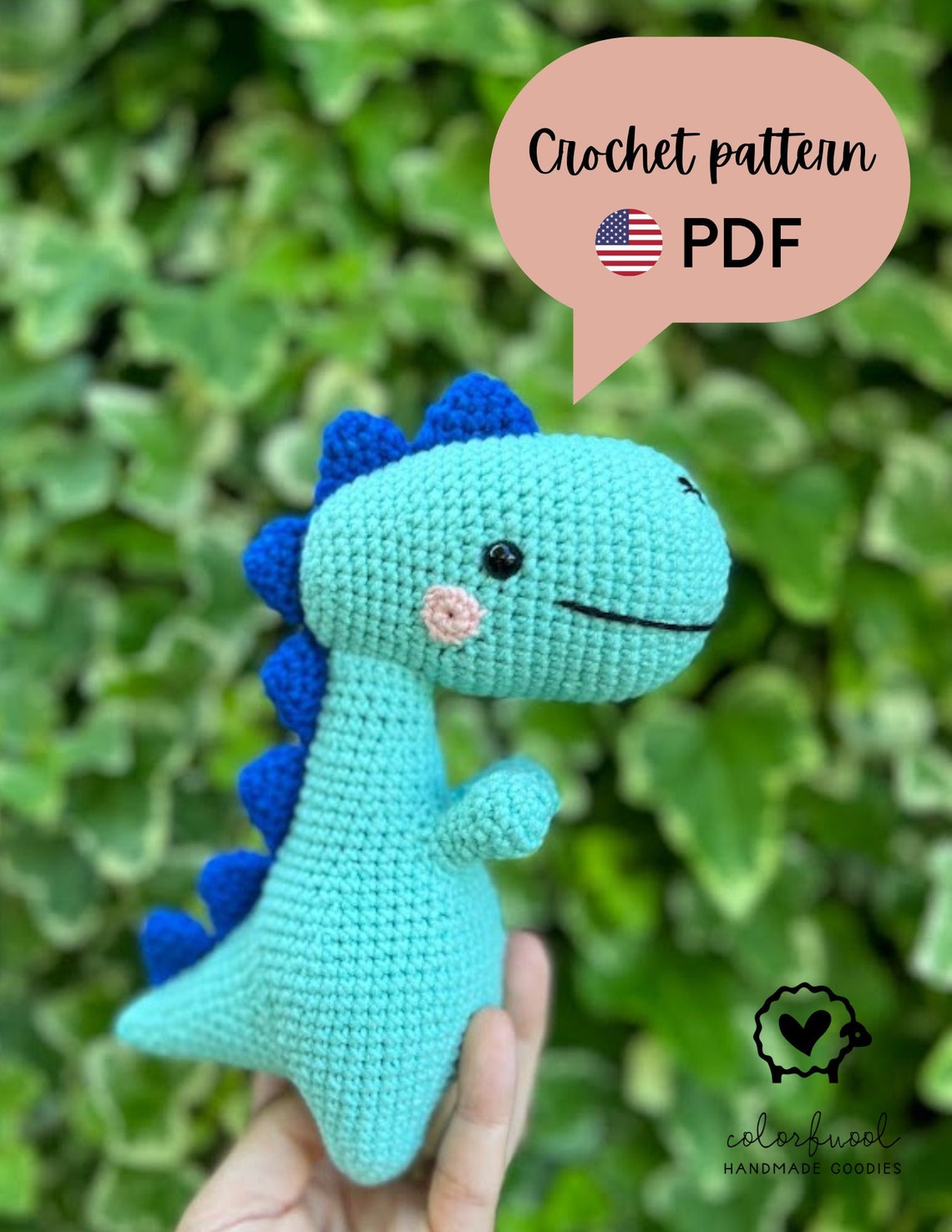 Crochet Pattern, Crochet Dinosaurs Pattern, Amigurumi Dinosaurs PDF ...